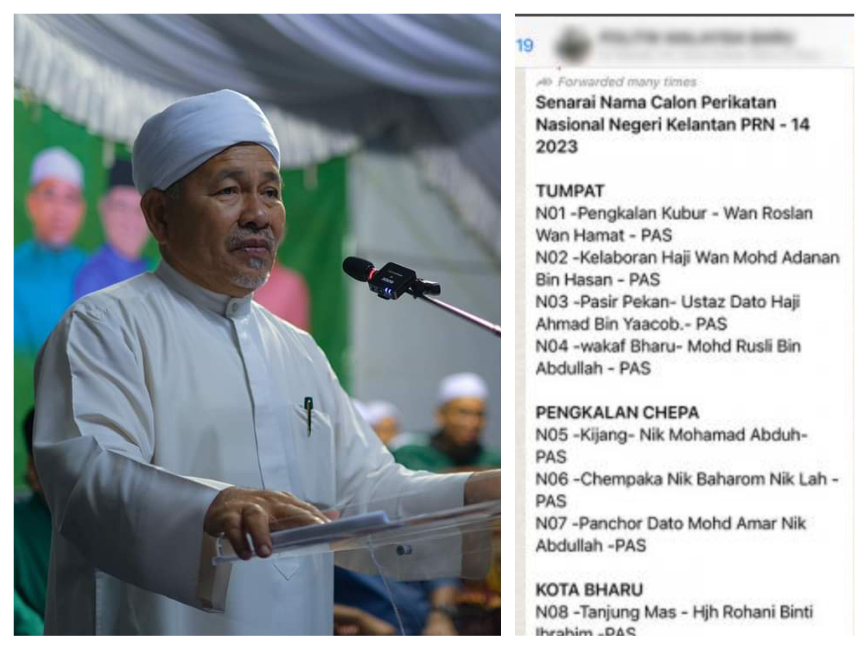 Senarai palsu calon Pas Kelantan tular – Selak-Selak